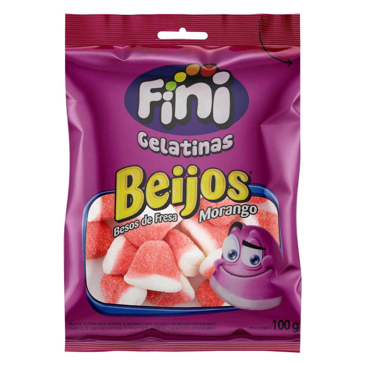 Bala Fini Beijos Morango 100g | Prezunic