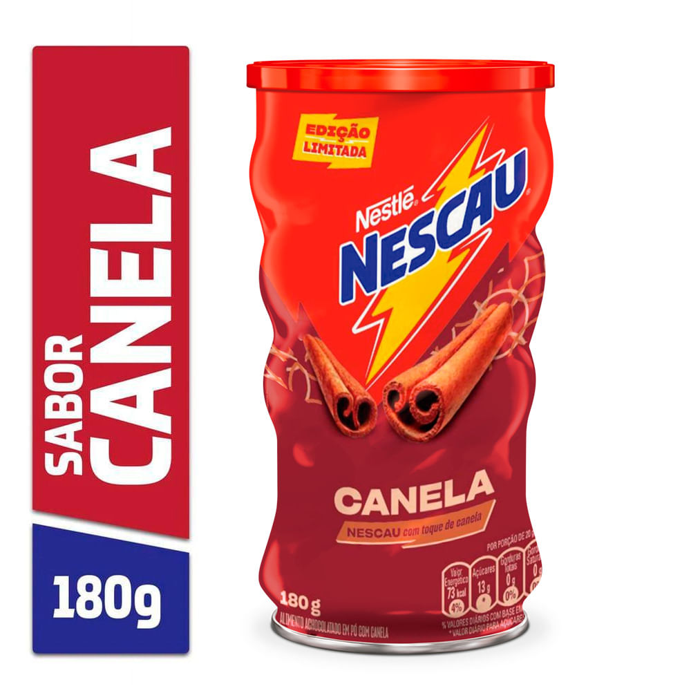 Achocolatado em Pó Nescau c/ Canela Lata 180g - Prezunic Achocolatado em Pó Nescau c/ Canela Lata 180g - Prezunic