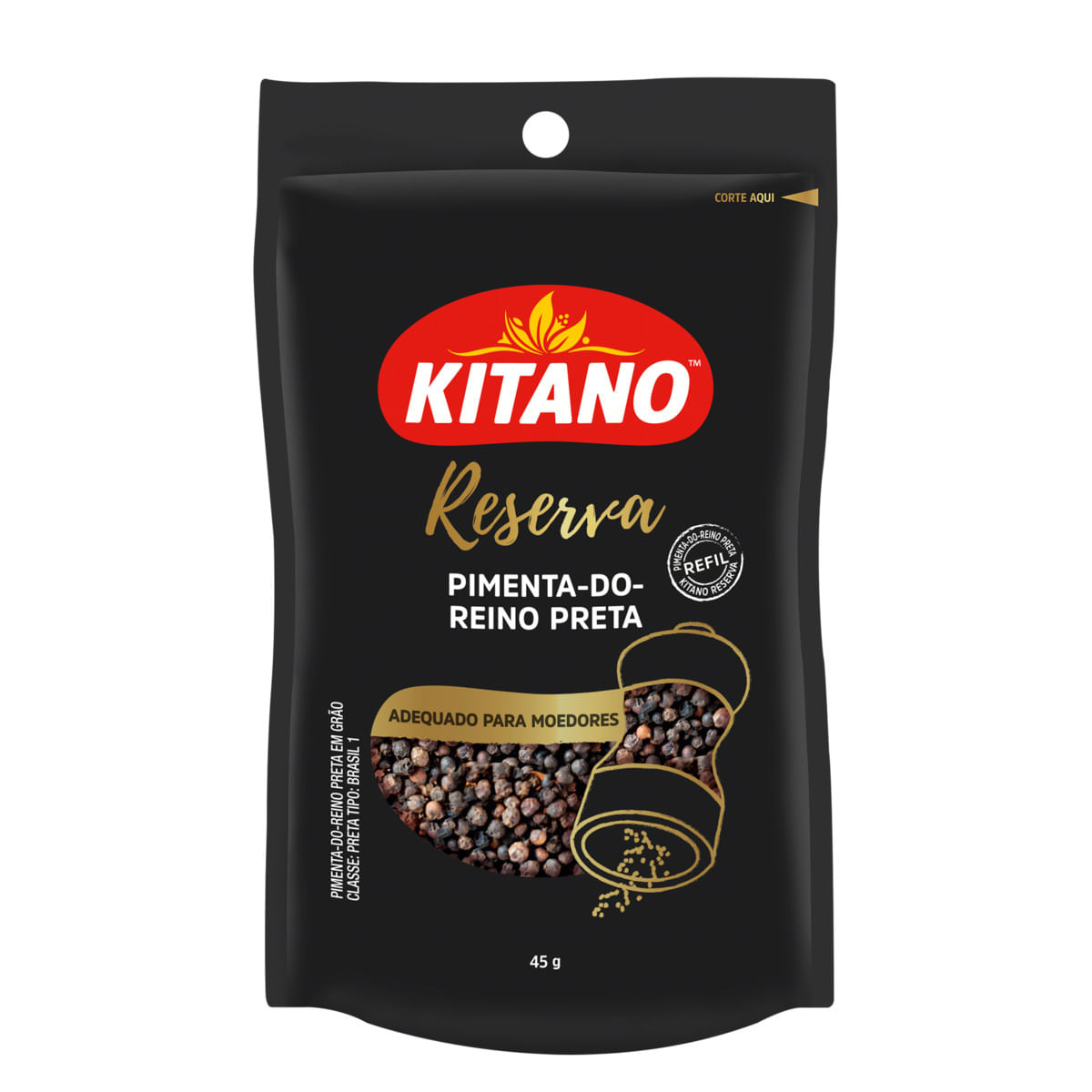 Pimenta-do-Reino Preta em Grãos Kitano Reserva Sachê 45g | Prezunic Pimenta-do-Reino Preta em Grãos Kitano Reserva Sachê 45g | Prezunic