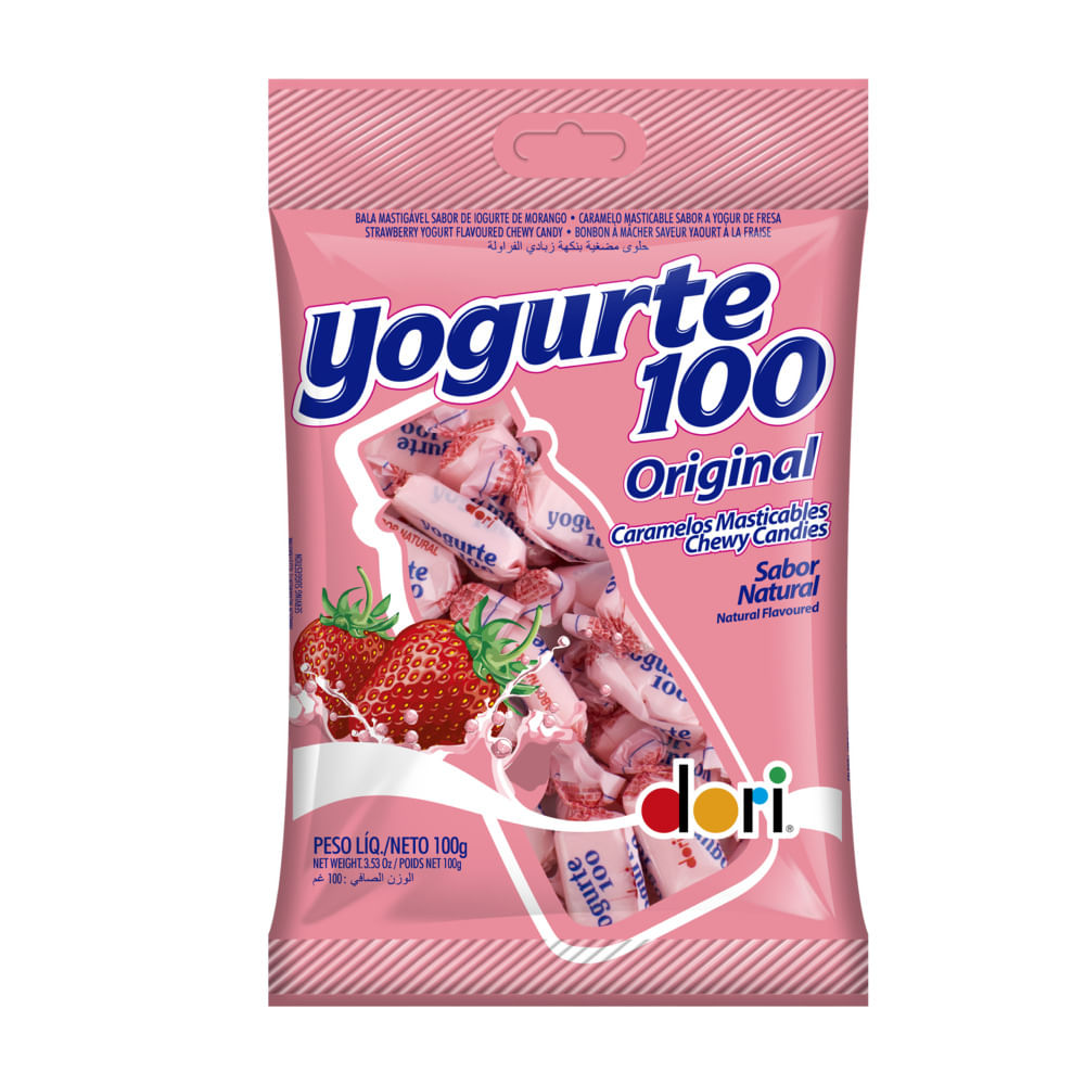 Bala Iogurte de Morango Dori Yogurte100 Original Pacote 100g | Prezunic Bala Iogurte de Morango Dori Yogurte100 Original Pacote 100g | Prezunic