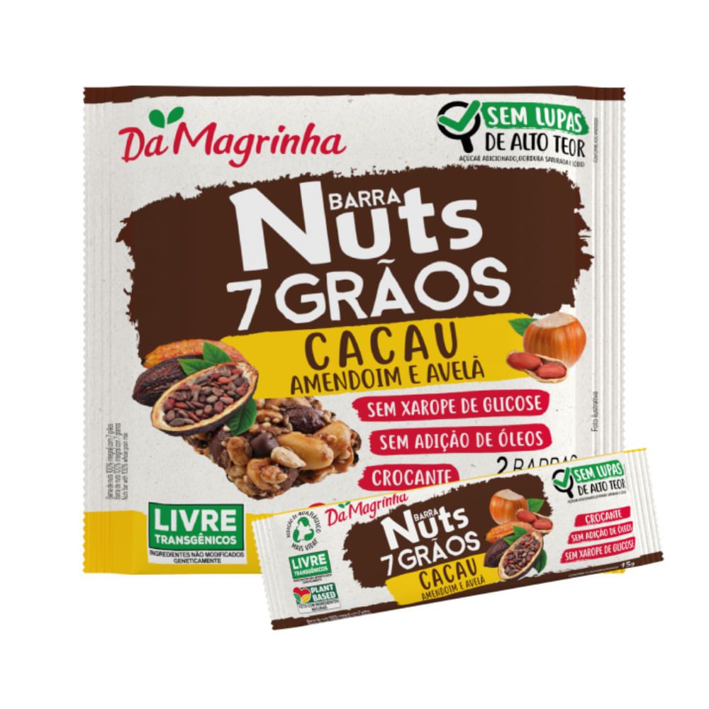 Barra de Nuts Da Magrinha Amendoim c/ Cacau 30g c/ 2 Uniid | Barra De ... Barra de Nuts Da Magrinha Amendoim c/ Cacau 30g c/ 2 Uniid | Barra De ...