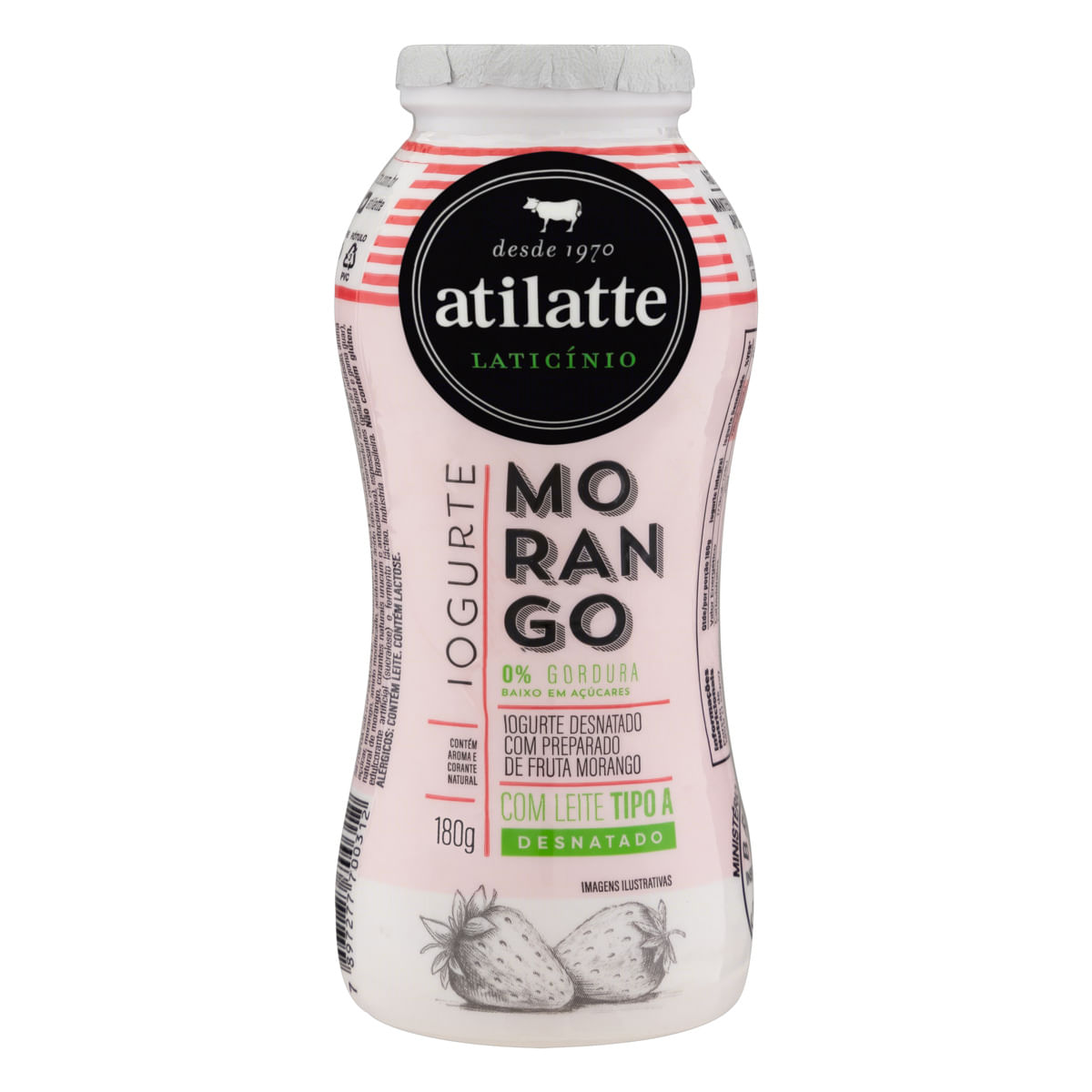 Iogurte Desnatado Atilatte Morango Frasco 180g | Líquido | Prezunic Iogurte Desnatado Atilatte Morango Frasco 180g | Líquido | Prezunic