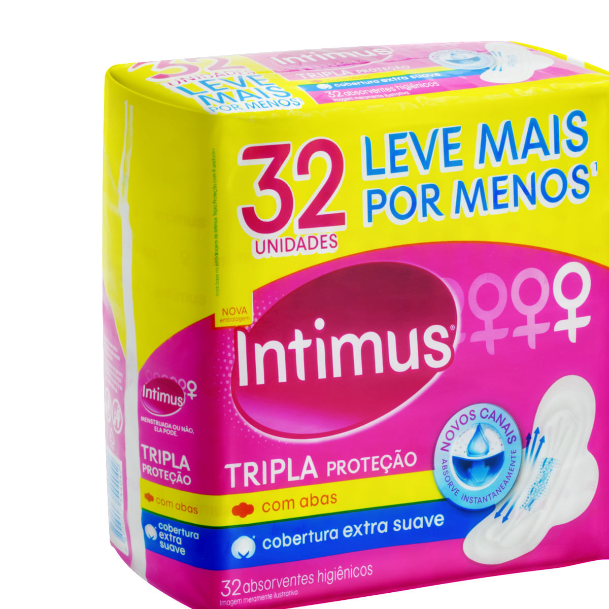 Absorvente Intimus Cobertura Extra Suave com Abas Tripla Proteção com ...