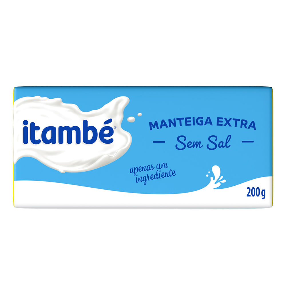 Manteiga Pasteurizada Itambé Extra sem Sal Tablete 200g | Prezunic