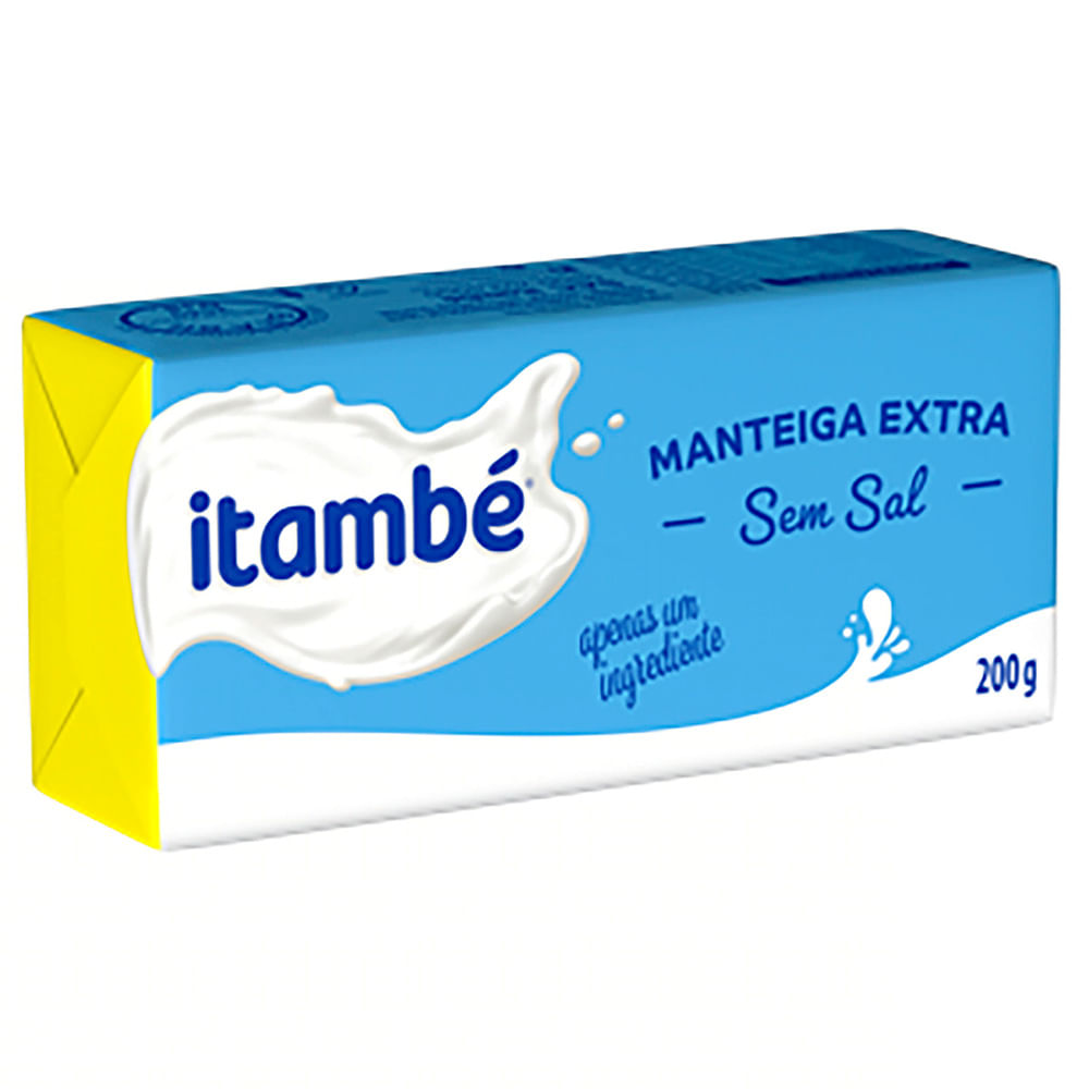 Manteiga Pasteurizada Itambé Extra sem Sal Tablete 200g | Prezunic
