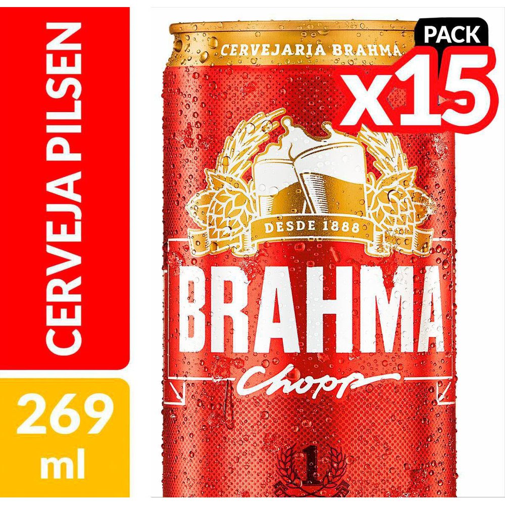 Cerveja Brahma Chopp Pilsen 269ml Lata Pack c/15 Unid | Prezunic