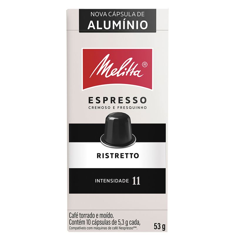Café em Cápsula Torrado e Moído Espresso Melitta Ristretto Caixa 53g 10 Unid de 5.2g Cada | Café ...