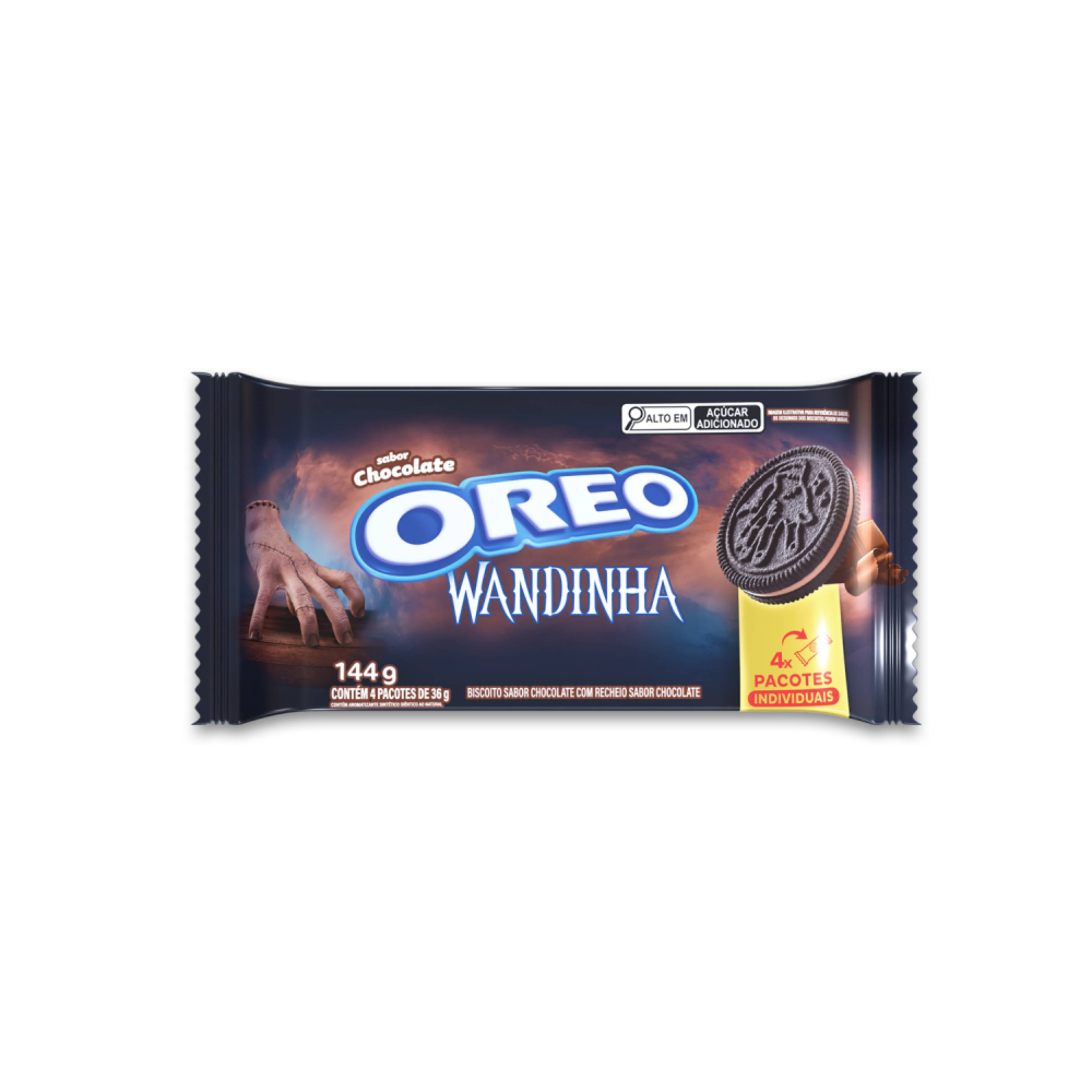 Pack Biscoito Oreo Chocolate Recheio Chocolate Pacote 144g 4 Unid ...