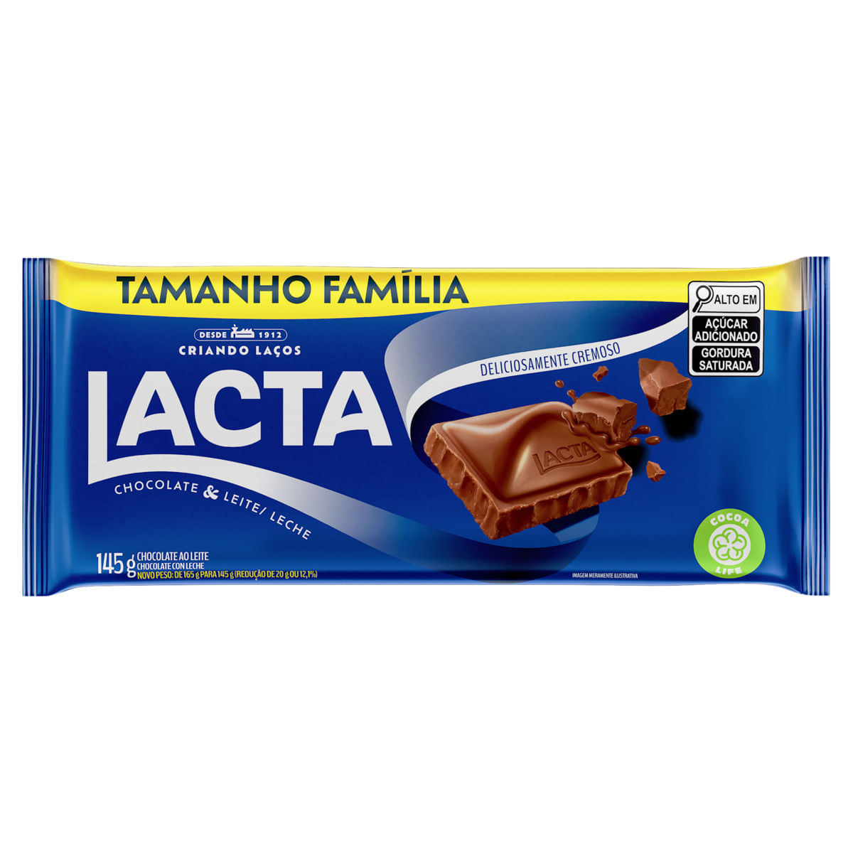 CHOC BARRA LACTA 145g, AO LEITE | Prezunic