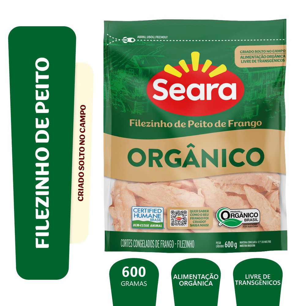 Filezinho de Frango Sassami Seara Orgânico Iqf Congelado 600g | Prezunic Filezinho de Frango Sassami Seara Orgânico Iqf Congelado 600g | Prezunic