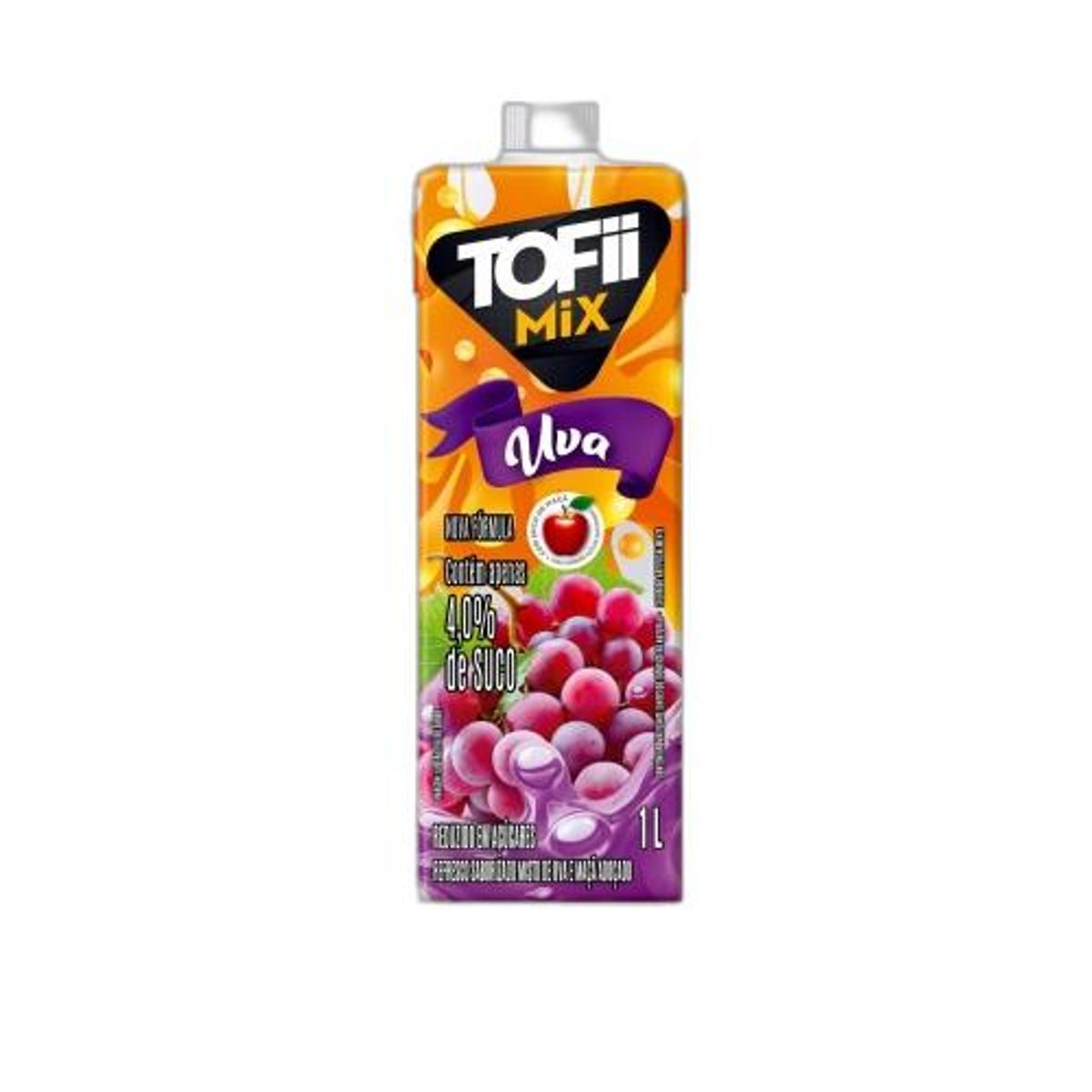 Suco Tofii Mix Refresco Uva e Maçã Caixa 1 litro | Prezunic