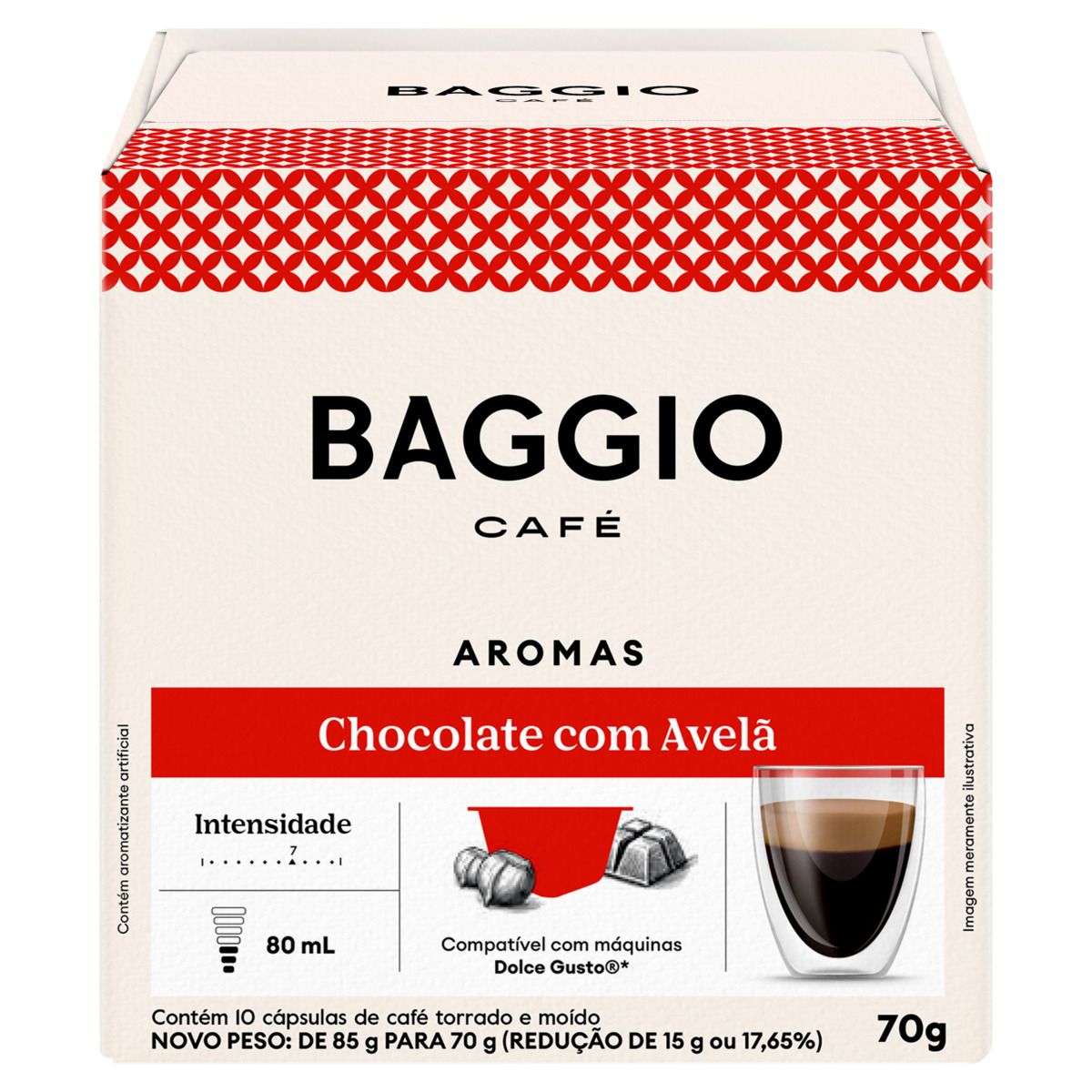 Café em Cápsula Baggio Aromas Torrado e Moído Chocolate com Avelã Caixa ...