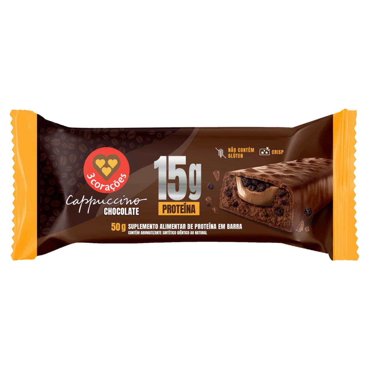 Barra de Proteína 3 Corações Cappuccino Chocolate 50g | Prezunic
