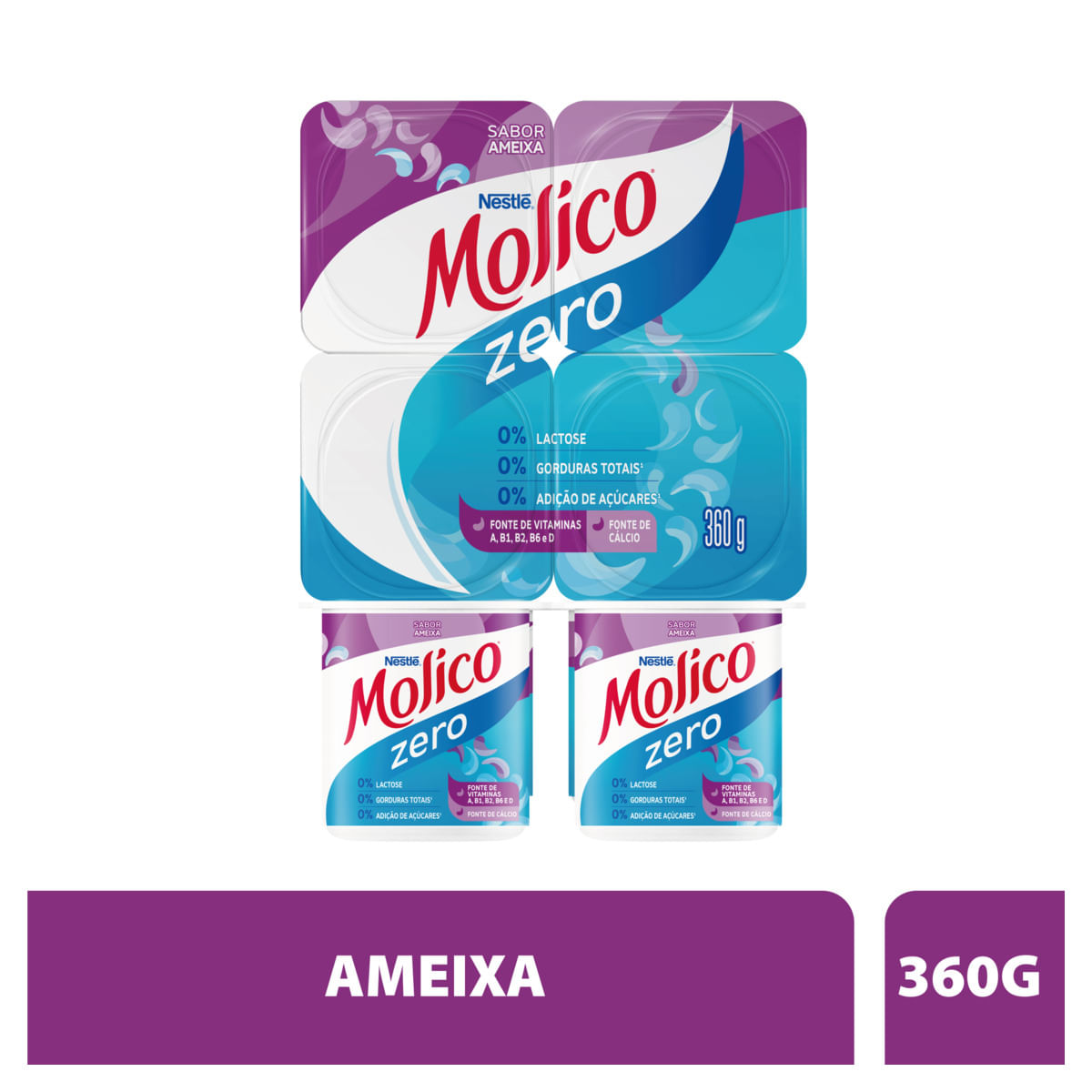 Iogurte Desnatado Molico Zero Lactose Ameixa Bandeja 360g | Prezunic