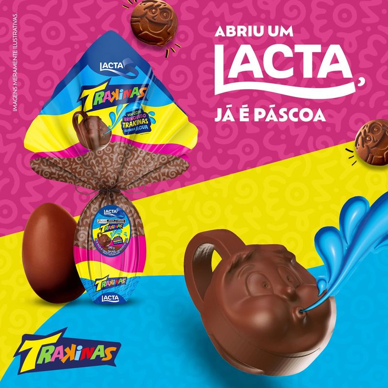 Ovo de Páscoa Lacta Trakinas ao Leite 190g com Jogo da Memória | Prezunic